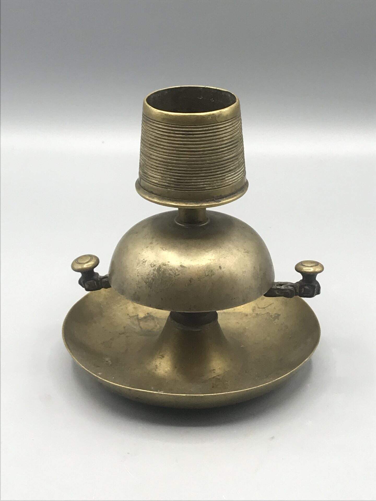 Antique Antique Brass Hotel Bell with Double Ring and Match Holder ...